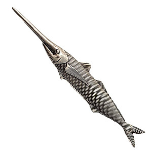 NUOBESTY Puer Puerh Tea knife Antique Fish Shape Stainless steel Ice Pick Punch Puer Tea Needle Tea Cake Knives Teaware (Random Color)