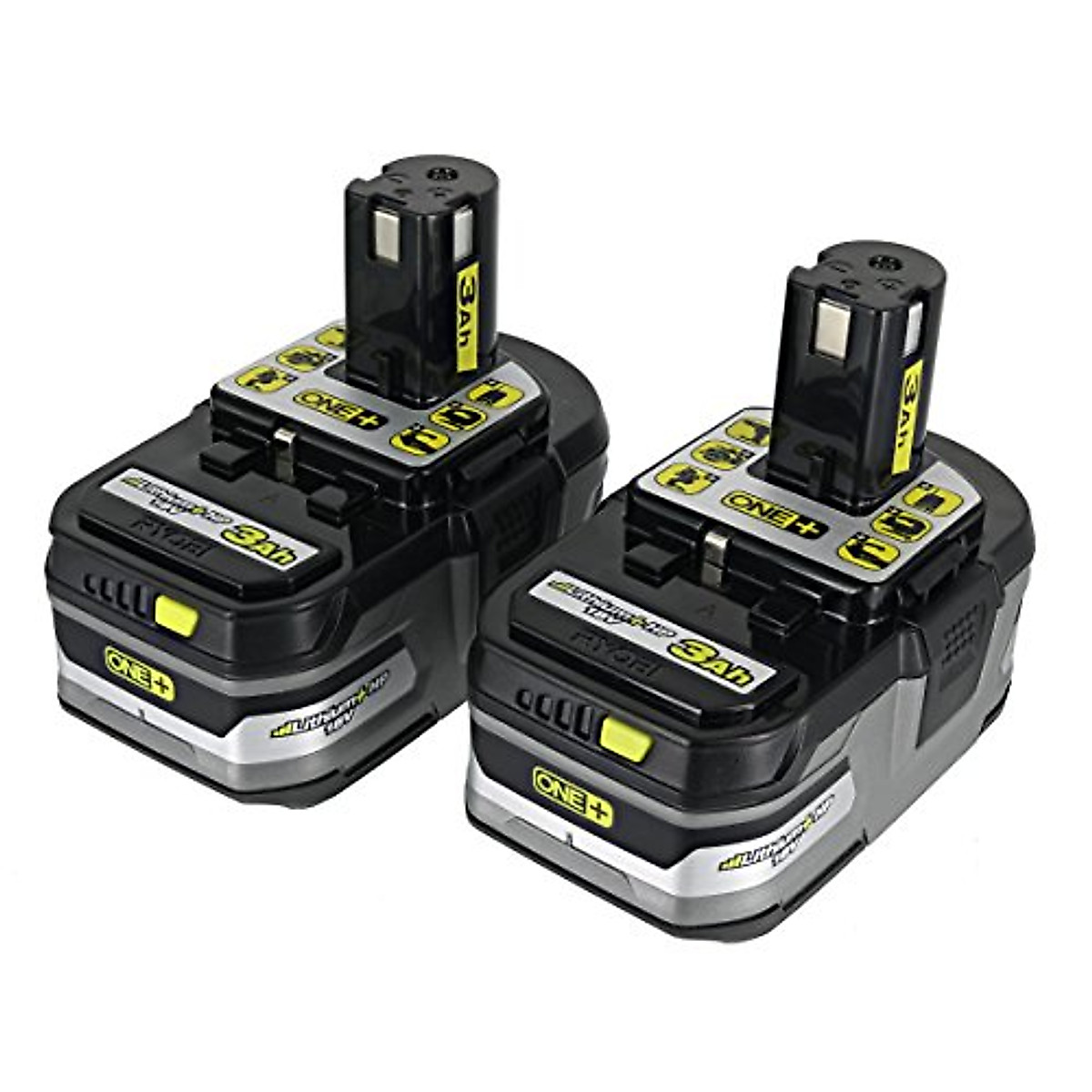 (2) Ryobi One+ 18v Lithium Plus HP Batteries 3Ah Li-Ion P191