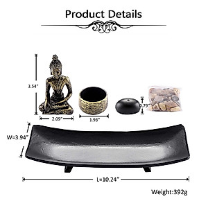 Top Plaza Stick Incense Holder Incense Burner Buddha Statue Tealight Candle Holder Zen Garden Meditation Home Living Room Desk Decor #1