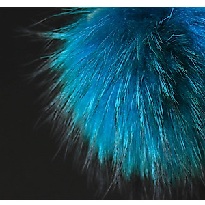 Chunxiao DIY Raccoon Fur Pom Pom Ball with Press Snap Button for Knitted Hat Beanie Hats, Detachable