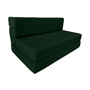 D&D Futon Furniture Portable Folding Bed Mattress, Studio Guest Beds, RV Mattresses, High Density Foam (Hunter Green, 6 x 48 x 80)