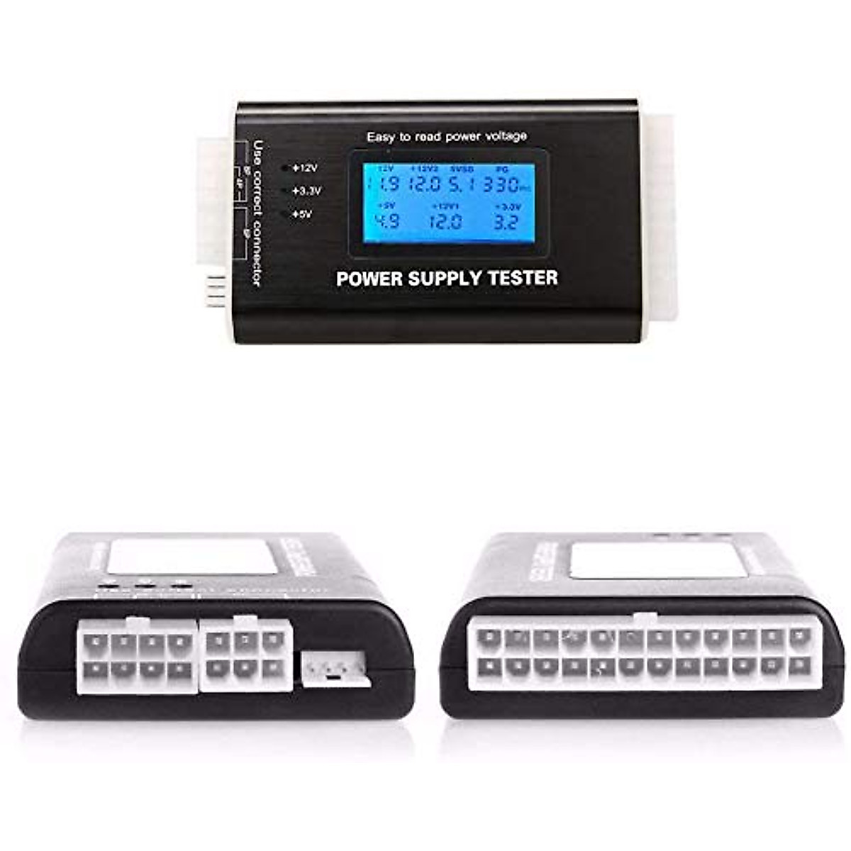 LinsyRC 20/24 Pin ATX Computer PC Power Supply Tester ATX BTX ITX SATA PCI-E HDD BYI Connectors LCD Screen Display