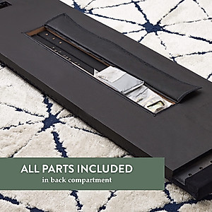 Edenbrook Miller Low Profile, Performance Velvet Headboard for Twin Size Bed-Black Upholstered Twin Headboard