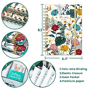 2024-2025 Planner - JUL 2024 - JUN 2025, Academic Planner 2024-2025, 6.4" x 8.5", 2024-2025 Planner Weekly Monthly, Hardcover, Thick Paper