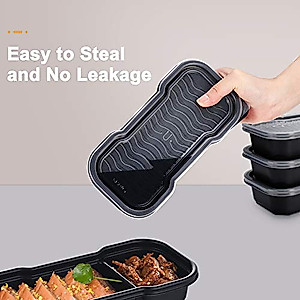 OTOR Bento Boxes Meal Prep Containers 3 Compartments with Clear Airtight Lids Food Grade Deli Container Lunch boxes take away Travel Containers Freezer Safe16oz 25 Sets