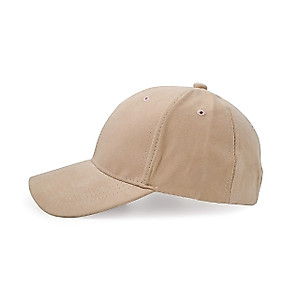 UltraKey Suede Baseball Cap, Unisex Faux Suede Leather Classic Adjustable Plain Hat Baseball Cap(Khaki)