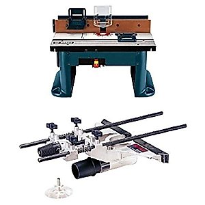 Bosch Benchtop Router Table with Deluxe Router Edge Guide With Dust Extraction Hood & Vacuum Hose Adapter