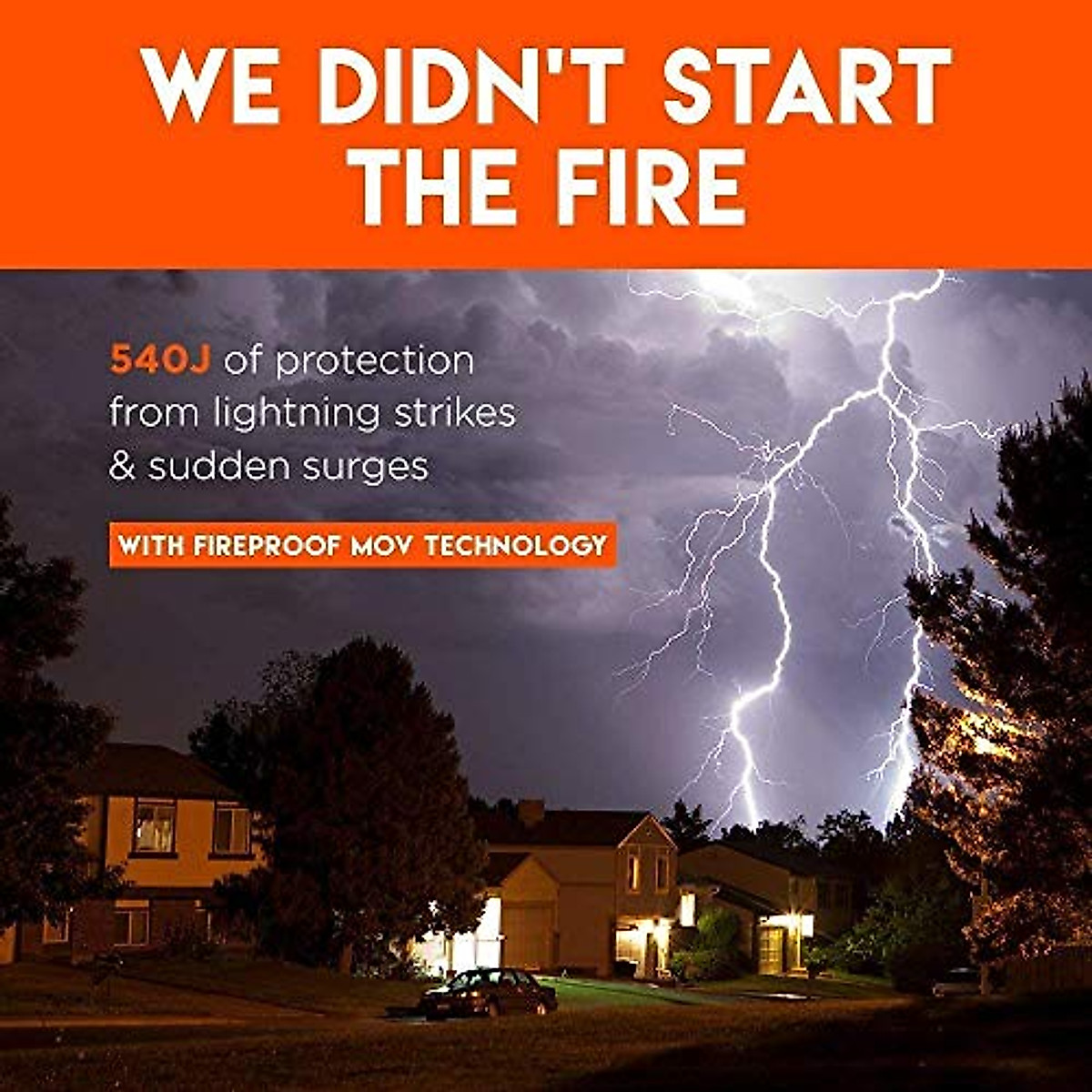 ECHOGEAR Outlet Extender Multiplug with 3 AC Outlets & 2 USB Ports – Low Profile Design Sits Just 1.1" from Wall - Protects Your Gear with 540 Joules of Surge Protection