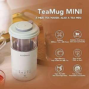 MINI Milk Tea Mug Maker Iced Tea Maker and Iced Coffee Maker Stainless Steel Straw Portable Size Multi-Purpose Electric Milk Foam Maker Espresso Coffee Tea Coffee Shop Dessert Shop Hotel Milk