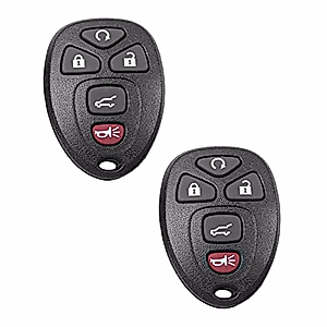 2Pcs Keyless Entry Remote Control Car Key Fob Fit for Chevy Traverse Tahoe Suburban/Buick Enclave/Cadillac Escalade/07-2016 GMC Acadia Yukon Replacement Remote Control 5 Buttons OUC60270 OUC60221
