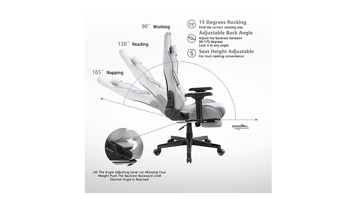 Dowinx Ergonomic Gaming & Office Chair with Breathable Fabric & 4D Armrests