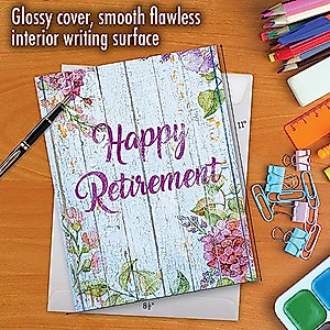 The Best Card Company - 1 Jumbo Congratulations Notecard w/Envelope (Large 8.5 x 11 Inch) Happy Retirement Appreciation with Flowers for Boss, Coworker - Blooming Driftwood J6108JRTG-US