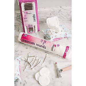 Swisspers Premium Cotton Rounds, Hypoallergenic, 80 Count, Pack of 6 (480 Rounds Total)