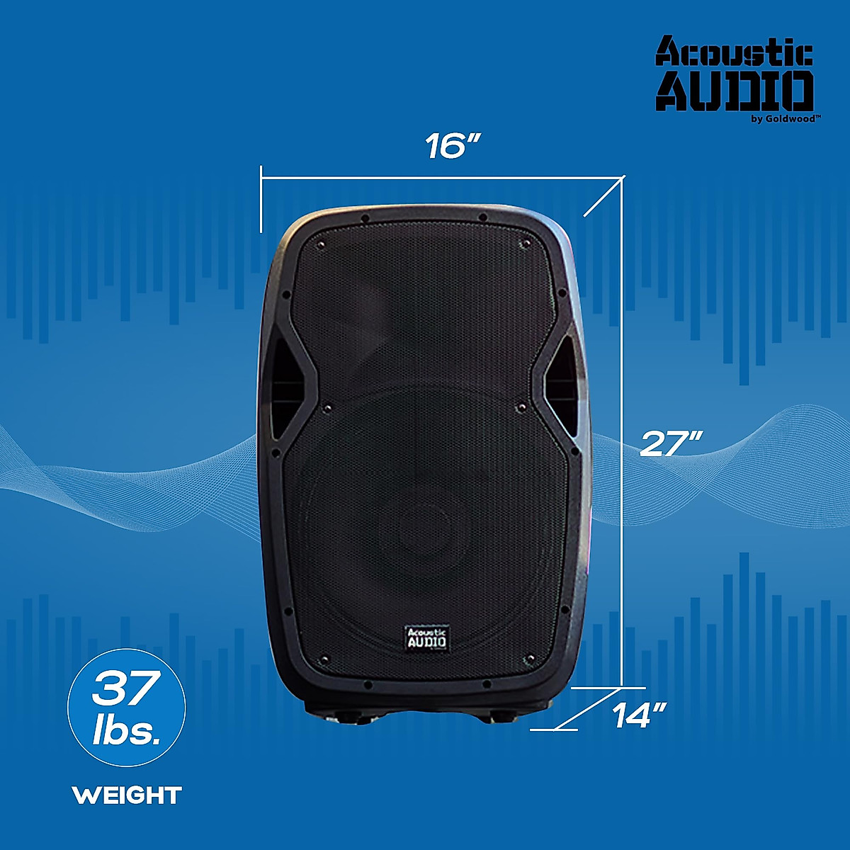 Acoustic Audio by Goldwood 15" 1000W Bluetooth Speaker Set w/ LED, Mic, Stand, & Remote