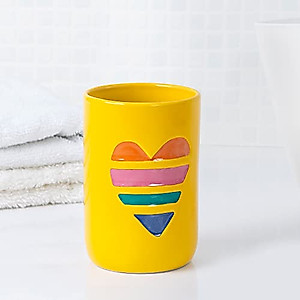 Allure Home Creation Rainbow Hearts 4-Piece Ceramic Bathoom Accessory Set