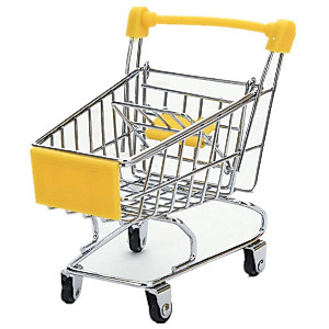 Mini Supermarket Handcart，4 Pack Supermarket Handcart Shopping Utility Cart Mode Storage Toy (Pink,Yellow,Red,Blue)