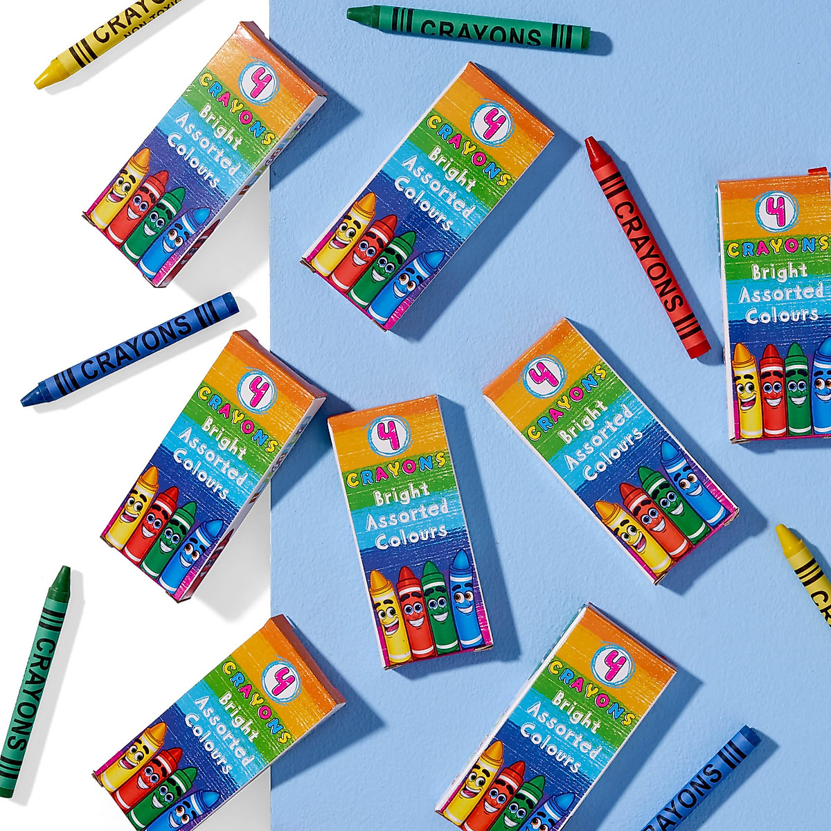 THE TWIDDLERS 144 Boxes of 4 Packs Mini Crayons in Bulk (Total 576) - School & Classroom Kids Coloring Activity, Crayon Party Favors for Kids & Toddlers, Goody Party Bag Fillers, Restaurants