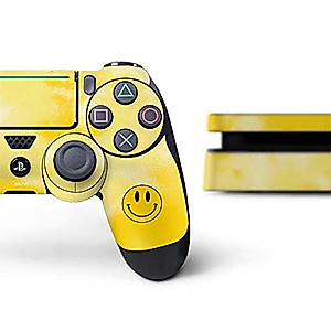 Skinit Decal Gaming Skin Compatible with PS4 Slim Bundle - Originally Designed Yellow Tie Die Design
