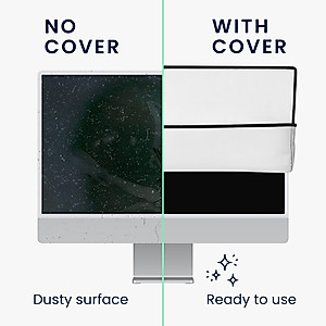 kwmobile Monitor Cover Compatible with Apple Studio Display - Dust Cover Computer Screen Protector - White