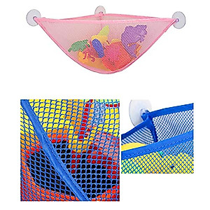 Zcargel Bath Toy Organizer, Kids Bath Toy Storage Net and Corner Shower Caddy Bag with 3 Strong Suction Cups The Bathroom Storage Ideas for Baby Boys and Girls