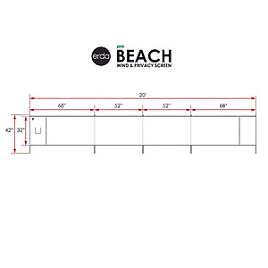 erda Arctic Camo Pro Beach Recycled Polyester Rip-Stop 20 ft Lightweight Windscreen, Privacy Screen, Wind Blocker, Free Matching Shoulder Bag