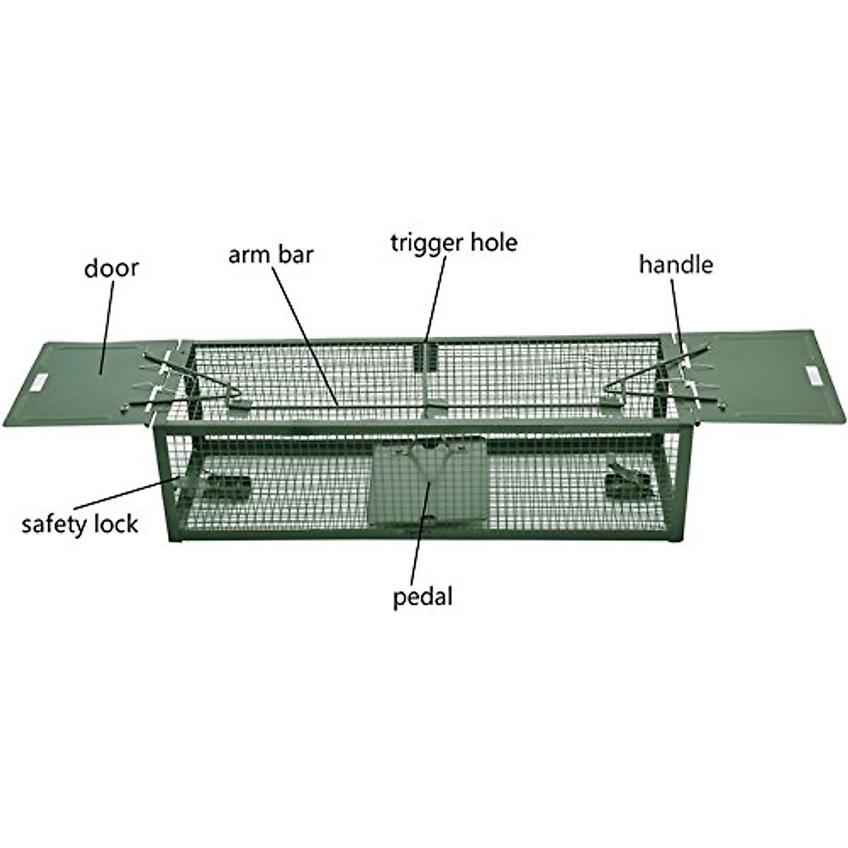 Live Animal Humane Trap 2-Door Mouse Trap Cage for Chipmunk, Rats, Squirrels, Voles, Rodent and Small Size Pests