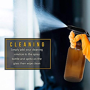 Nylea Glass Spray Bottles - Premium Empty Spray Bottle for Cleaning, Hair, and Essential Oils - Refillable Spritzer Bottle for Plants & Cleaning Solutions - Mist & Single Trigger Sprayer (16 oz)