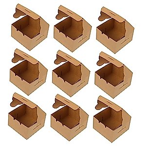 SOLUSTRE 30pcs Packaging Boxes Cake Box Mini Cake Boxes Mini Cake Containers Mini Treat Boxes Christmas Eve Box Packaging Box with Window Cookie Exchange Boxes Kraft Paper Cake Case Biscuit