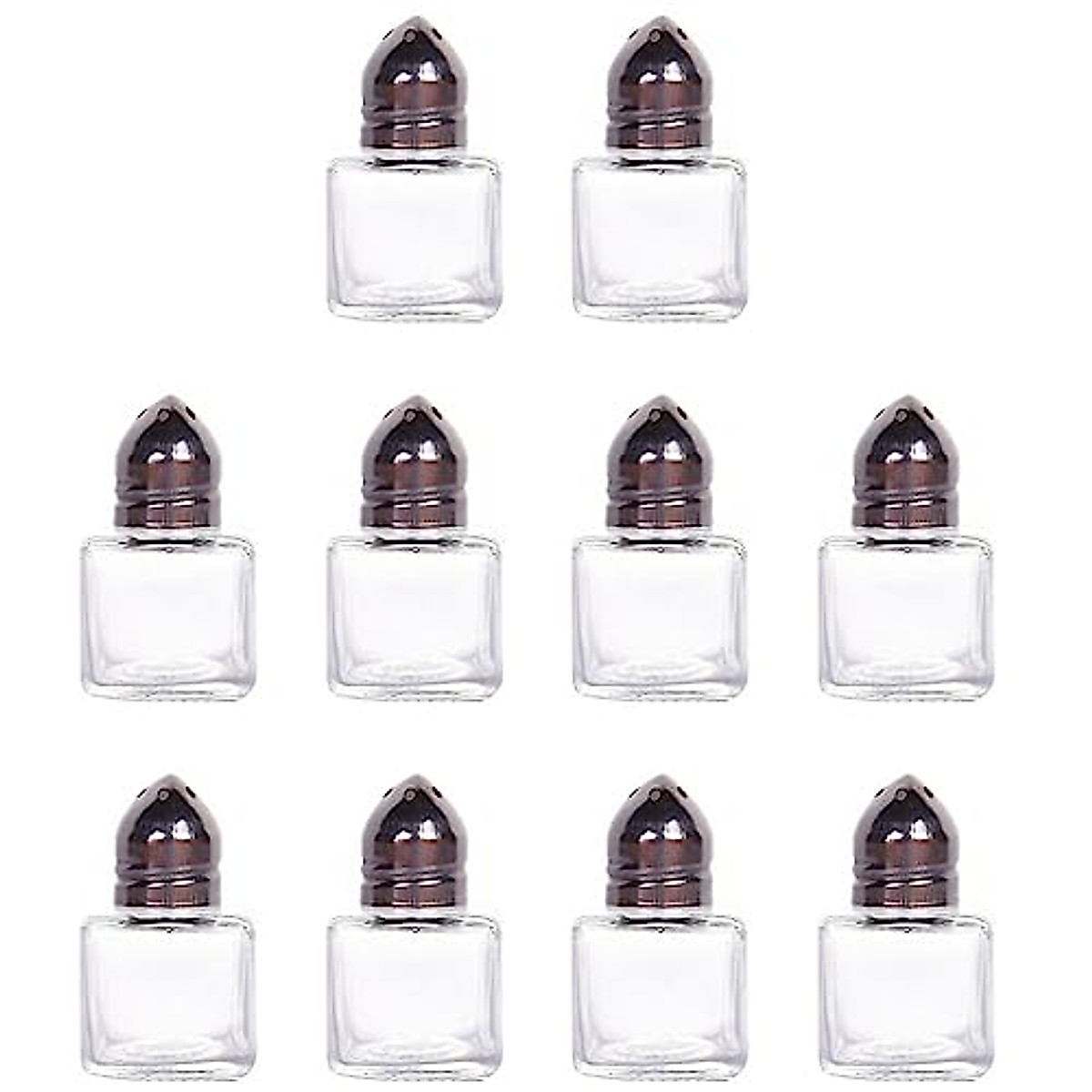 Glass Containers with Lids Small Salt and Pepper Shakers, Mini Glass Seasoning Jars Glass Cube Body Shakers for Wedding, Party, Restaurant, Beach Vacation Home Kitchen Supplies