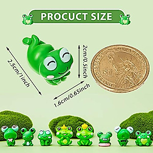 WILLBOND Cute Frog Miniature Figurines Mini Garden Frog Ornaments Animals Model Fairy Garden Miniature Moss Landscape DIY Craft for Home Party Decoration Supplies (24 Pieces)