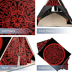 Y-DSIWX Guinea Pig House Bed, Rabbit Large Hideout, Small Animals Nest Hamster Cage Habitats Magic Texture Red