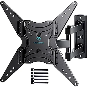 PERLESMITH Full Motion TV Wall Mount for 26-55 Inch TVs with Articulating Arms Swivels Tilt Extension - Wall Mount TV Brackets VESA 400x400 Fits LED LCD OLED 4K TVs Up to 70 lbs