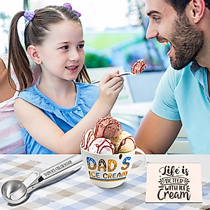 FUTBU Dad Gifts, Gifts for Dad from Daughter Fathers Day, Dad's Ice Cream Bowl Scoop Shovel Spoon Set, Dad’s Ice Cream Gift from Son Daughter, Ideal Xmas Birthday Father's Day Gift for Him