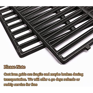 QuliMetal 7637 17.5" Cast Iron Cooking Grates for Weber Spirit 200 and Spirit II 200 Series Gas Grills, Spirit E210/S210/E220/S220 (2013-Newer) with Front Control Knobs
