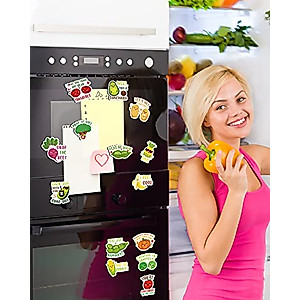 16PCS Funny Fridge Magnets Veggie and Fruit Puns Cute Magnets Vegetables Refrigerator Magnets Vegan Decorative Magnets Fun Magnets for Fridge Office School Whiteboard Magnet Stickers for Adult