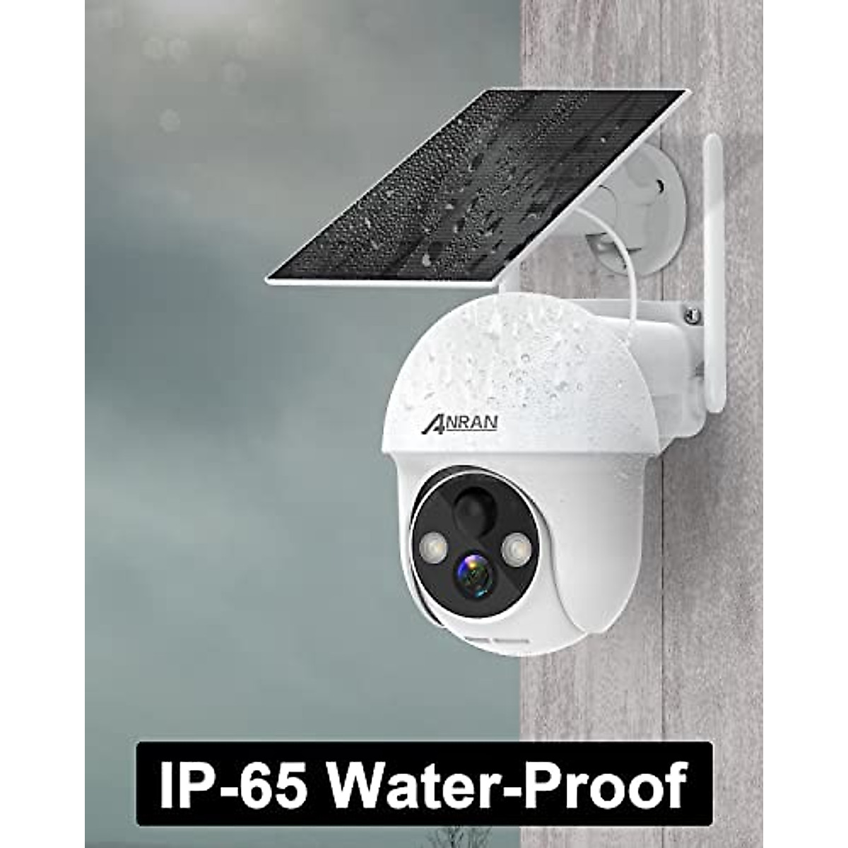 ANRAN 2K Security Camera Wireless Outdoor, Solar Outdoor Camera with 360° View, Smart Siren, Spotlights, Color Night Vision, PIR Human Detection, Pan Tilt Control, 2-Way Talk, Q01W 2 Packs