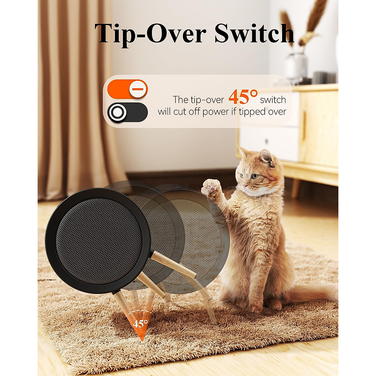 Gaiatop Space Heater, 1000W Energy Efficient Small Space Heater for Indoor Use, PTC Fast Heating Ceramic Electric Space Heater for Office Bedroom Use Home Motorhome-White