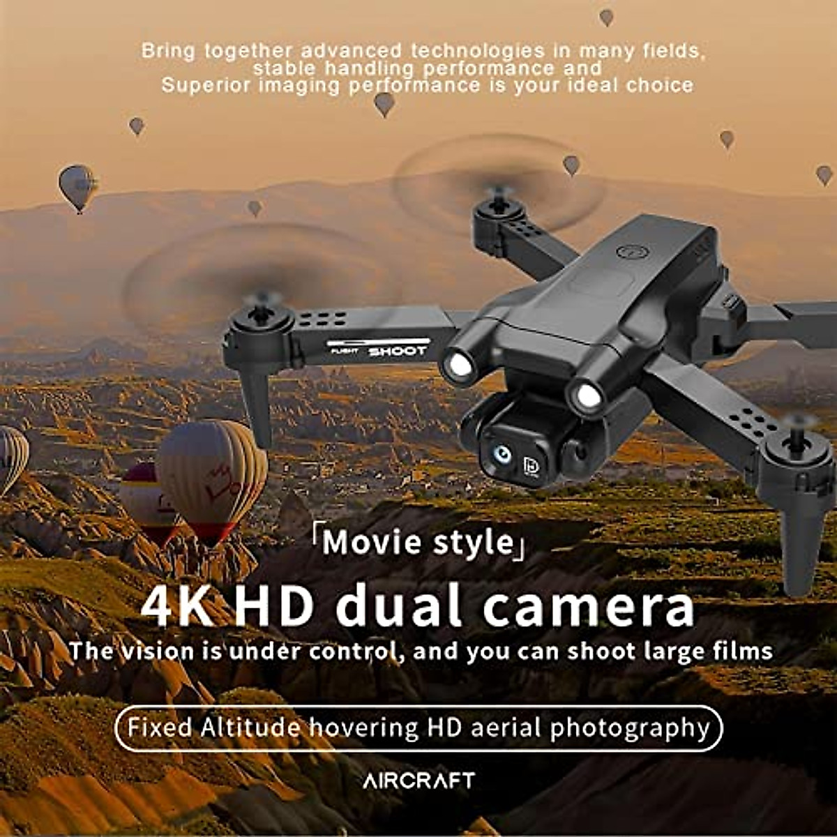 Usbinx Life Drone with Dual 4K HD FPV Camera, F195 Pro Aerial Photography with WiFi FPV, One Key Return, Gesture Control, Optical Localization, Smart Obstacle Avoidance, Best