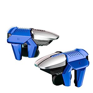 2022 New Model Seven Trees Mobile Game Controller for PUBG/Fornite/Knives Out/Rules of Survival/Call of Duty Gamepad Trigger Aim Button L1R1 L2 R2 Shooter Joystick for iPhone Android iPad Mini 5 Phone Game Pad Accesorios (Blue)