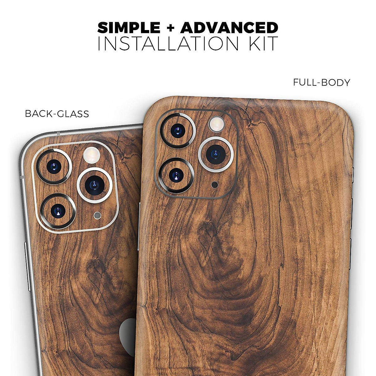 Design SkinZ Raw Wood Planks V11 - DesignSkinz Protective Vinyl Decal Wrap Skin Cover Compatible with The Apple iPhone 12 Pro (Full-Body, Screen Trim & Back Glass Skin)