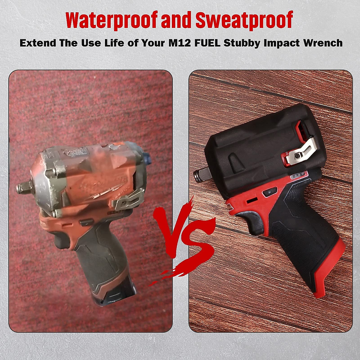 M12 FUEL Stubby Impact Driver Protective Boot Fits for Milwaukee M12 FUEL 3/8 in. and 1/2 in. Stubby Impact Wrenches (2554-20, 2555-20, and 2555P-20)