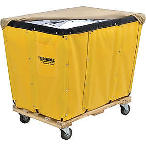 Global Industrial 16 Bushel, Yellow Vinyl Basket Bulk Truck, Unassembled, 40&quot;L x 28&quot;W x 35&quot;H
