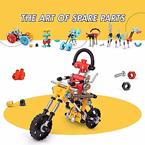 The Off Bits Motorbike Stem Building Toys, RiderBit Educational Build Your Own Robot Toy for Kids 8+ Year Old Boys and Girls, Stem Toys Engineering Kit, Vehicle Construction Toys Steam Gift