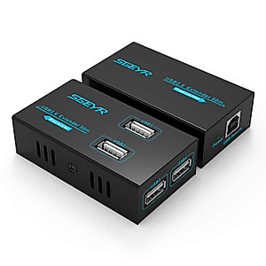 SGEYR Metal USB Ethernet Extender Over Cat5e/6,USB Extender 50M,No Drivers Connected 4 USB 2.0 Ports Over Cat5e/6, Play and Plug,Extender USB 2.0 Hub,Supports All Operating System,PC and Web Cameras