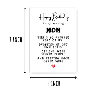 KrysDesigns Birthday Card Mom - Greeting Card - For Mom - Happy Birthday To My Amazing Mom - Funny Card For Mom - Quote Queen Cards