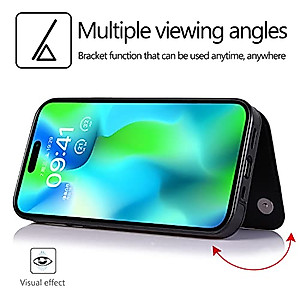 ZTOFERA for iPhone 14 Pro Max Case Wallet with Card Holder Protective Magnetic Closure Adjustable Stand Shockproof Lightweight Glossy Slim Thin Phone Cover for iPhone 14 Pro Max - Black