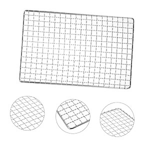 IFANLANDOR 1 Pc Stainless Steel Grill Grilling Grid Roasting Rack Charcoal Grill Grate BBQ Wire mesh Stainless Steel mesh mat Smoker mesh Grate Charcoal BBQ Barbecue Mesh Camping Smoky