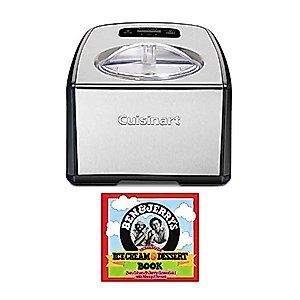 Cuisinart ICE-100 Compressor Ice Cream and Gelato Maker Bundle with Ice Cream Homemade Ice Cream and Dessert Book (2 Items)