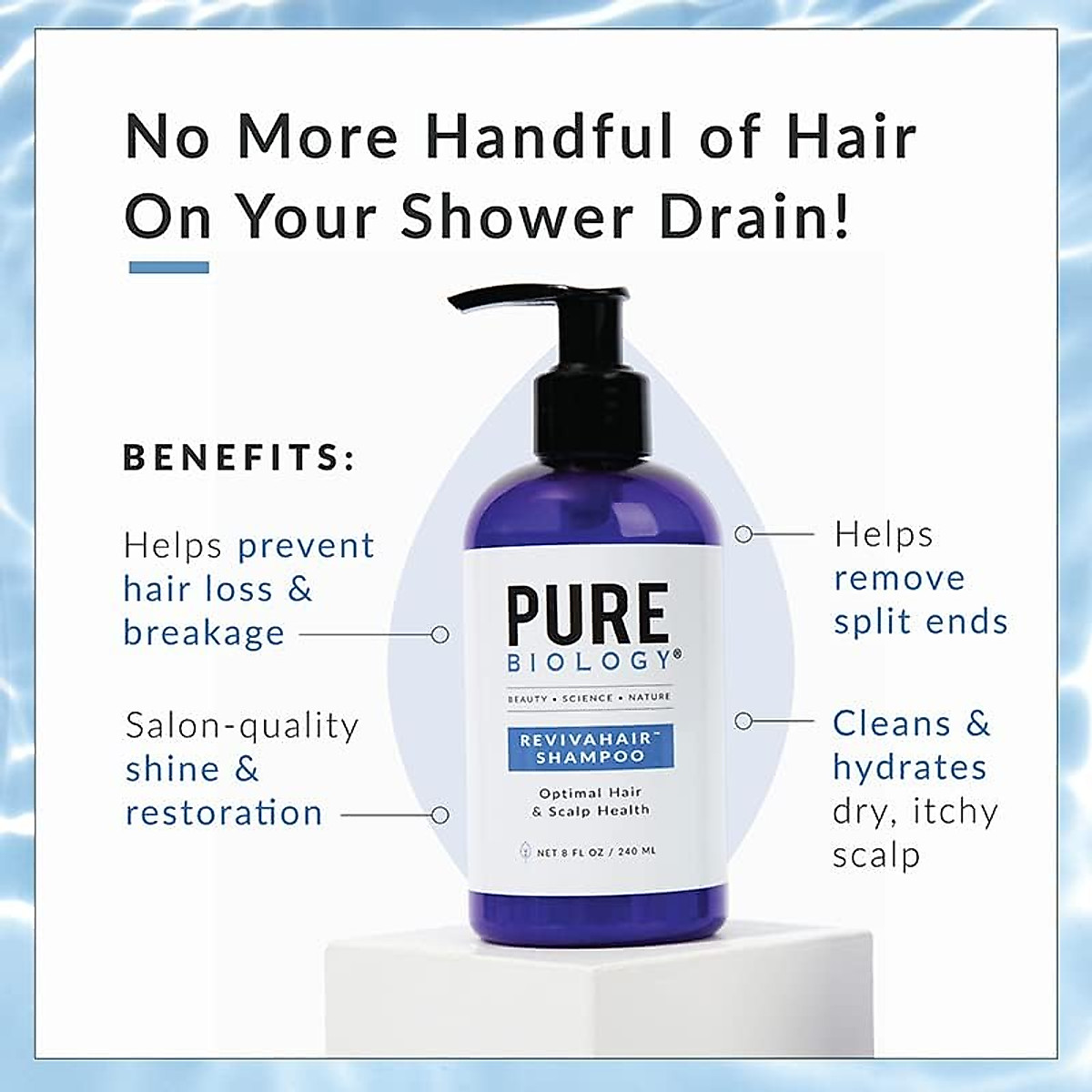 Premium Hair Growth Shampoo with Biotin, Keratin, Vitamins B + E, Natural DHT Blockers & Breakthrough Anti Hair Loss Complex Treatment of Thinning, Damaged Hair for Men & Women