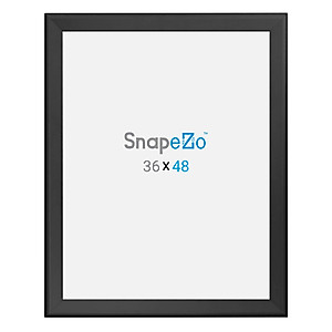 SnapeZo 2-Pack 36x48 Inches Black Poster Frames, Front-Loading Snap Frame, 1.7" Aluminum Profile, Wall Mounted